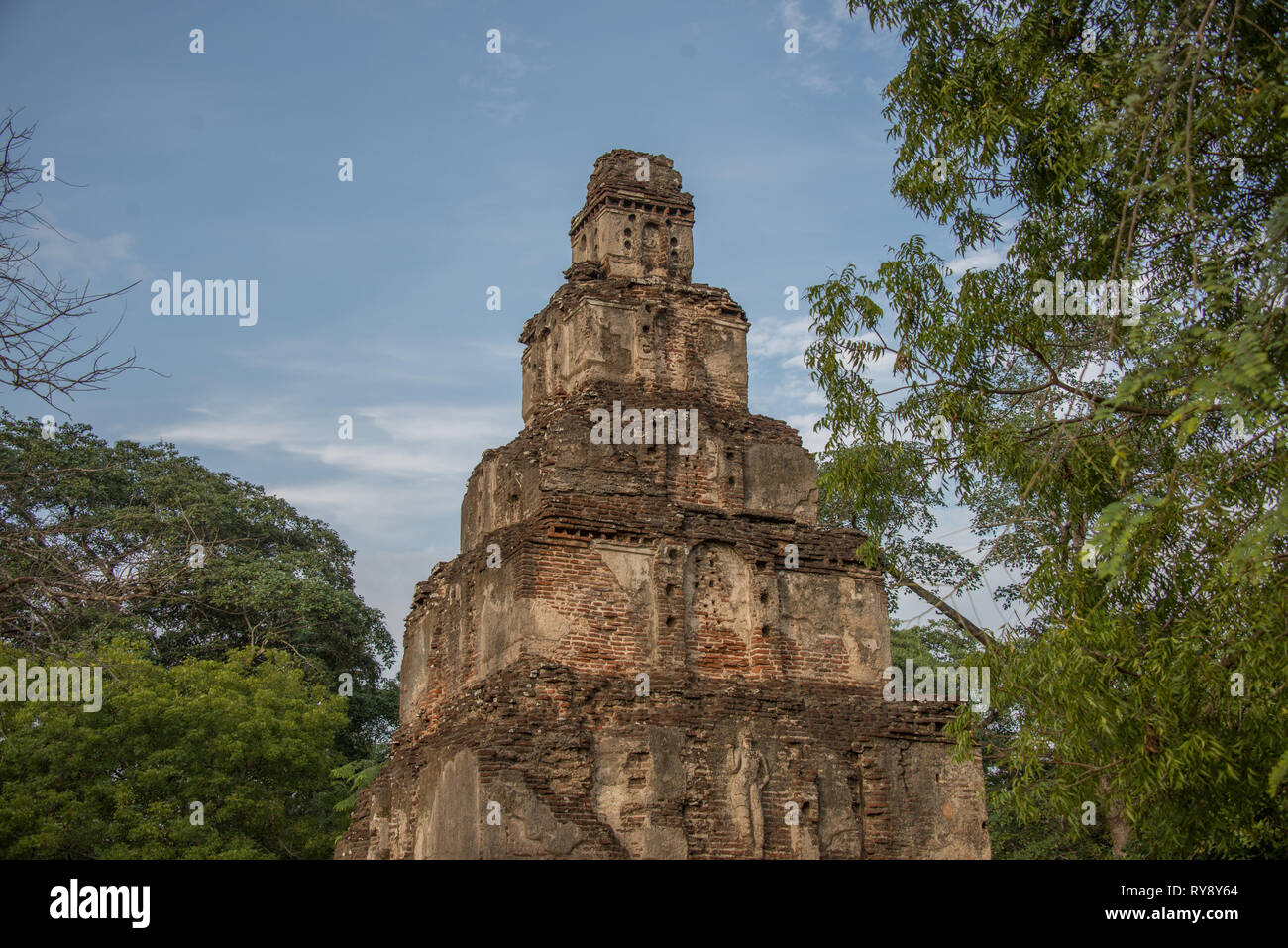 Asia, Sri Lanka, Polonnaruwa, Satmahal Prasada, Seven Storey Temple ...