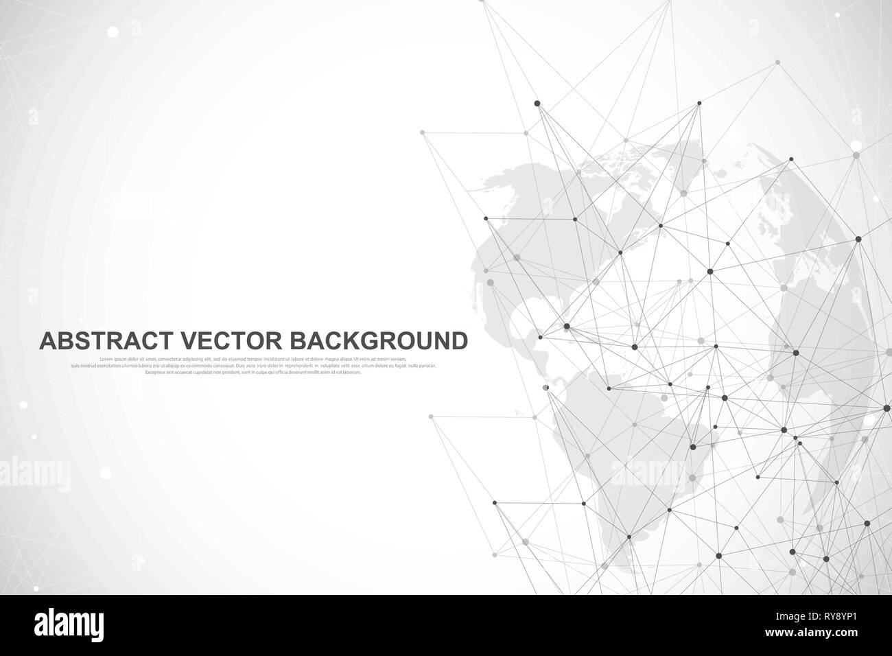 Global network connection concept. Big data visualization. Social ...
