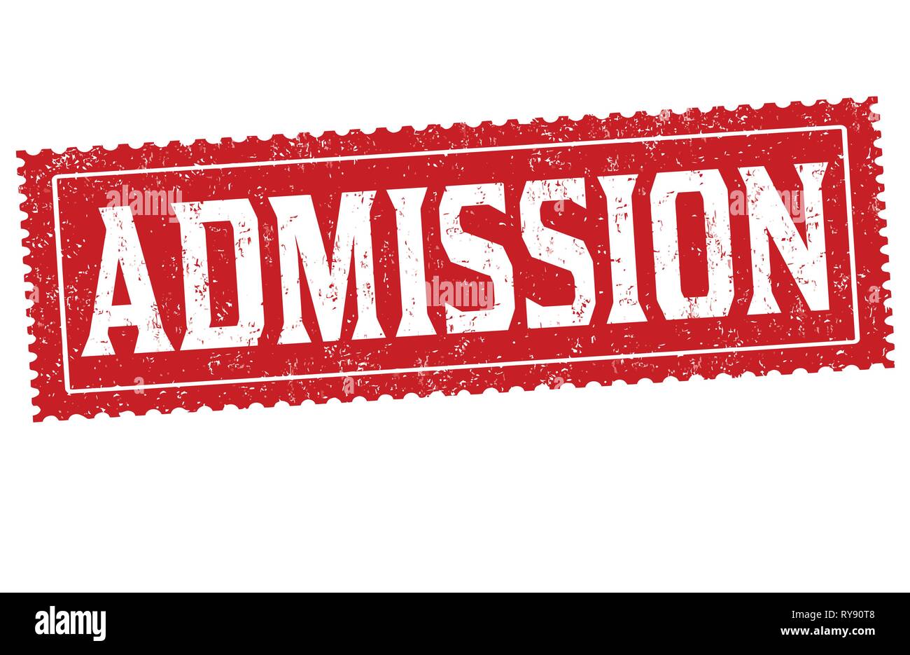 Admission sign or stamp on white background, vector illustration Stock ...