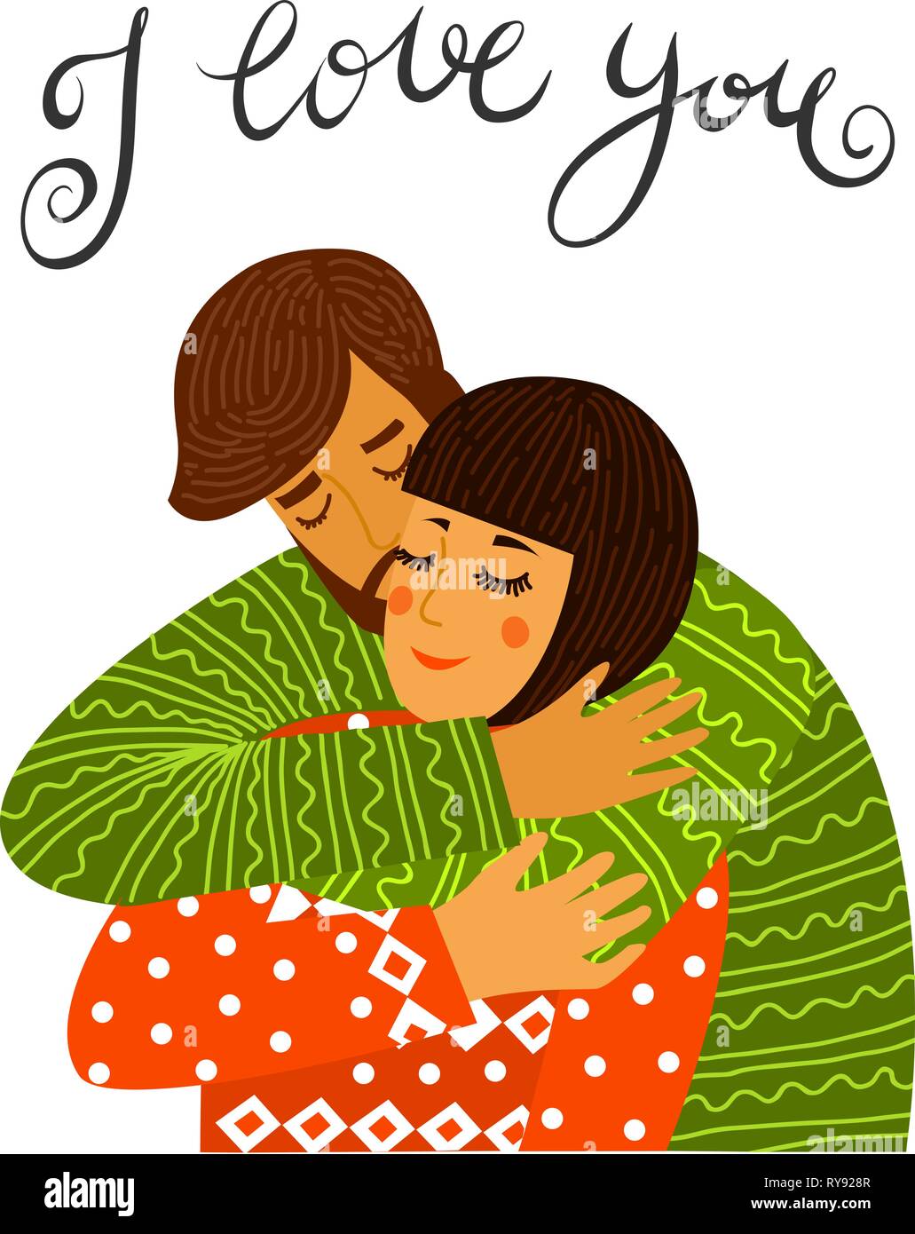 Couple in love. Flat design vector illustration Stock Vector Image ...