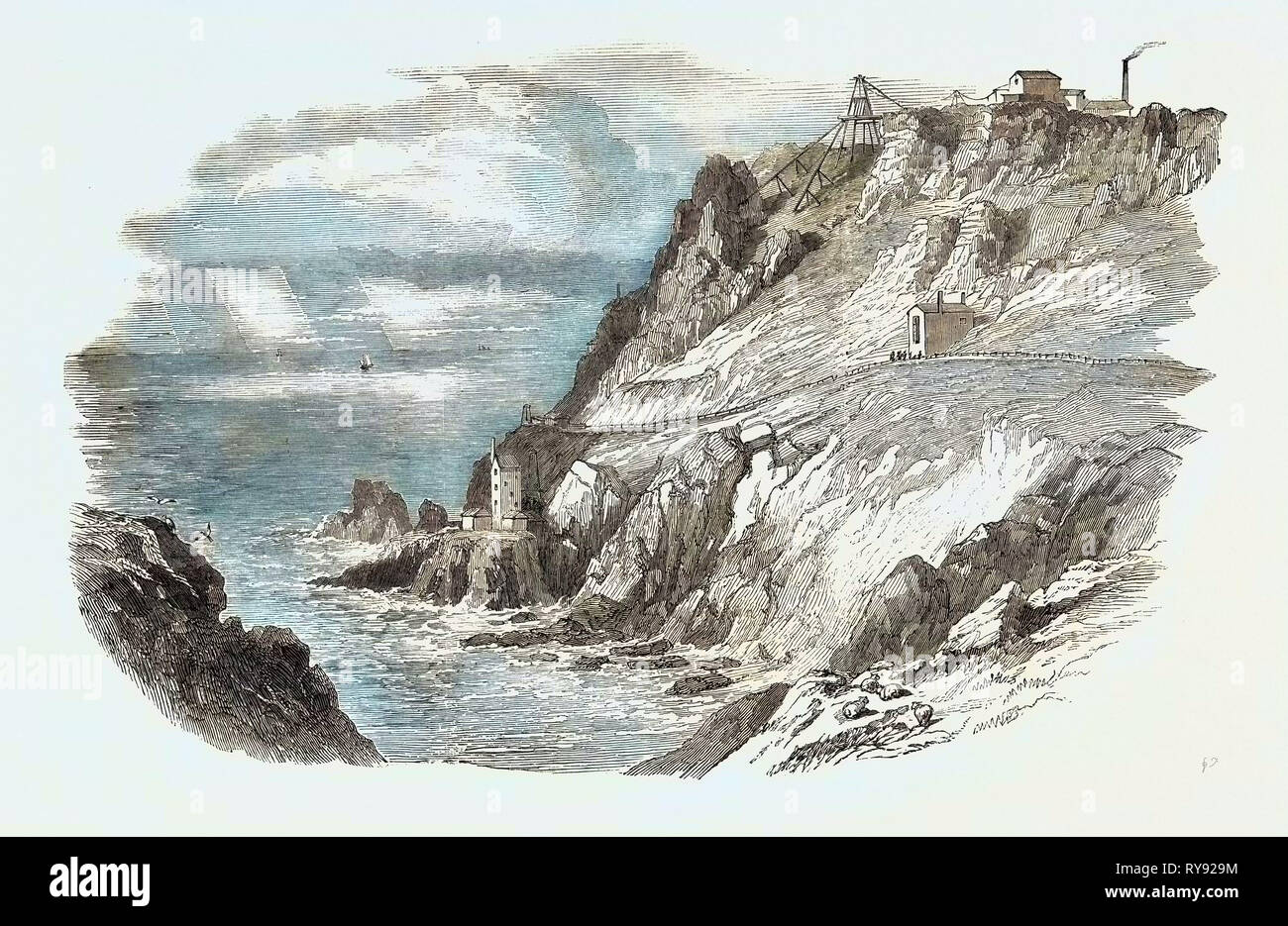 The Botallack Mine Cornwall, 1852 Stock Photo - Alamy