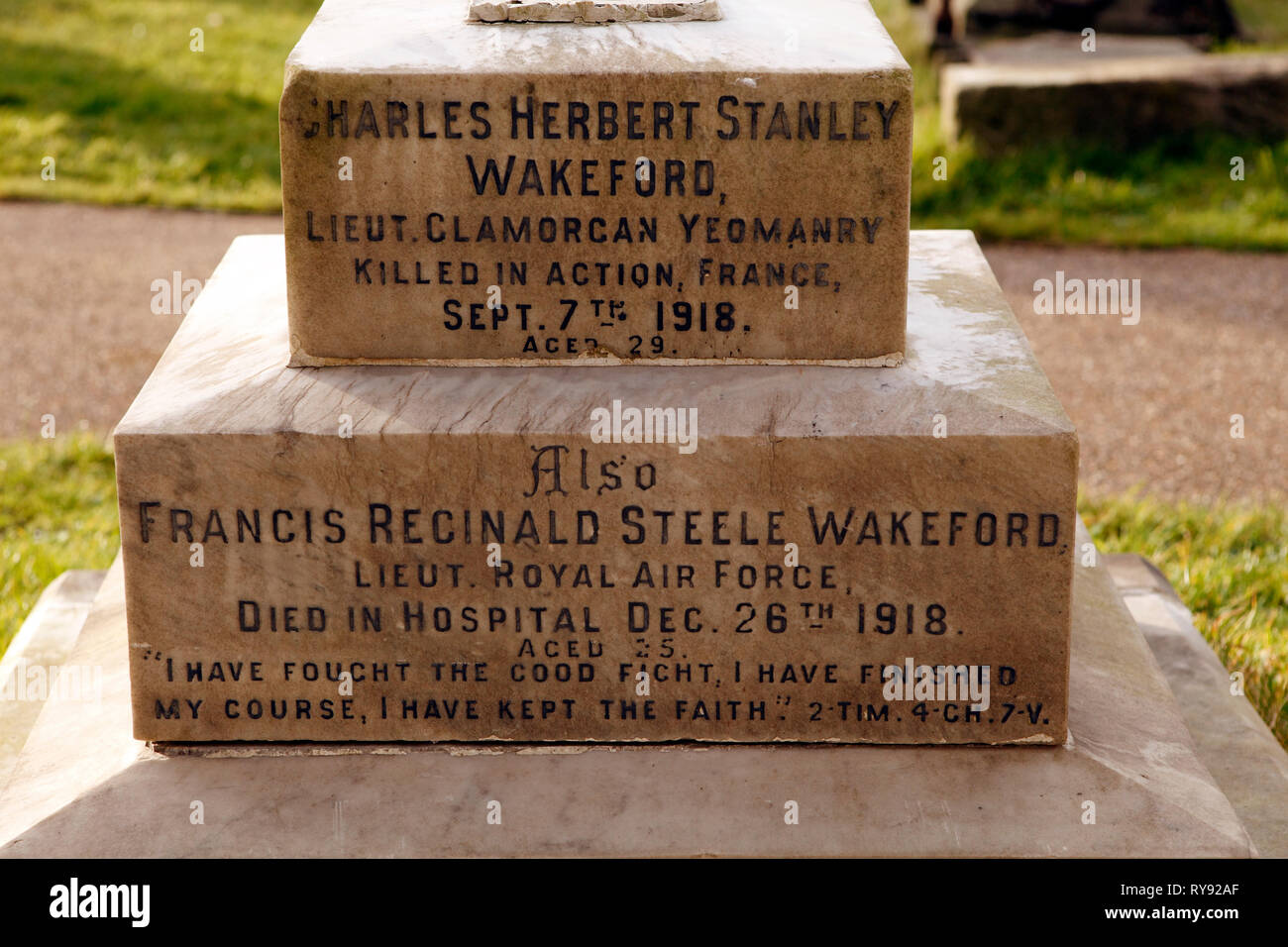 Memorial plinth Glamorgan Yeomanry, St Augustines graveyard, Penarth ...