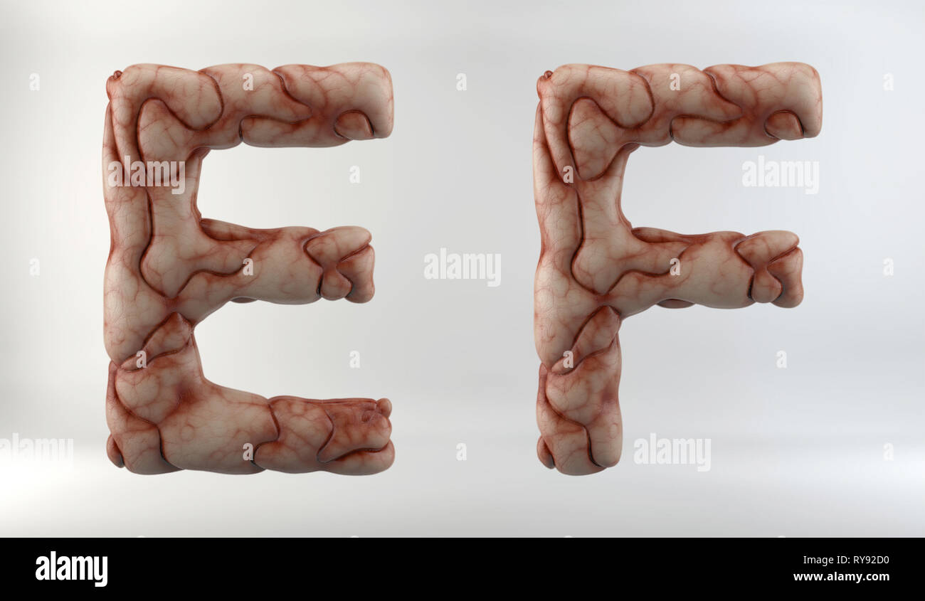 3D Illustration of Brain Alphabet (Letters and Numbers) isolated on ...