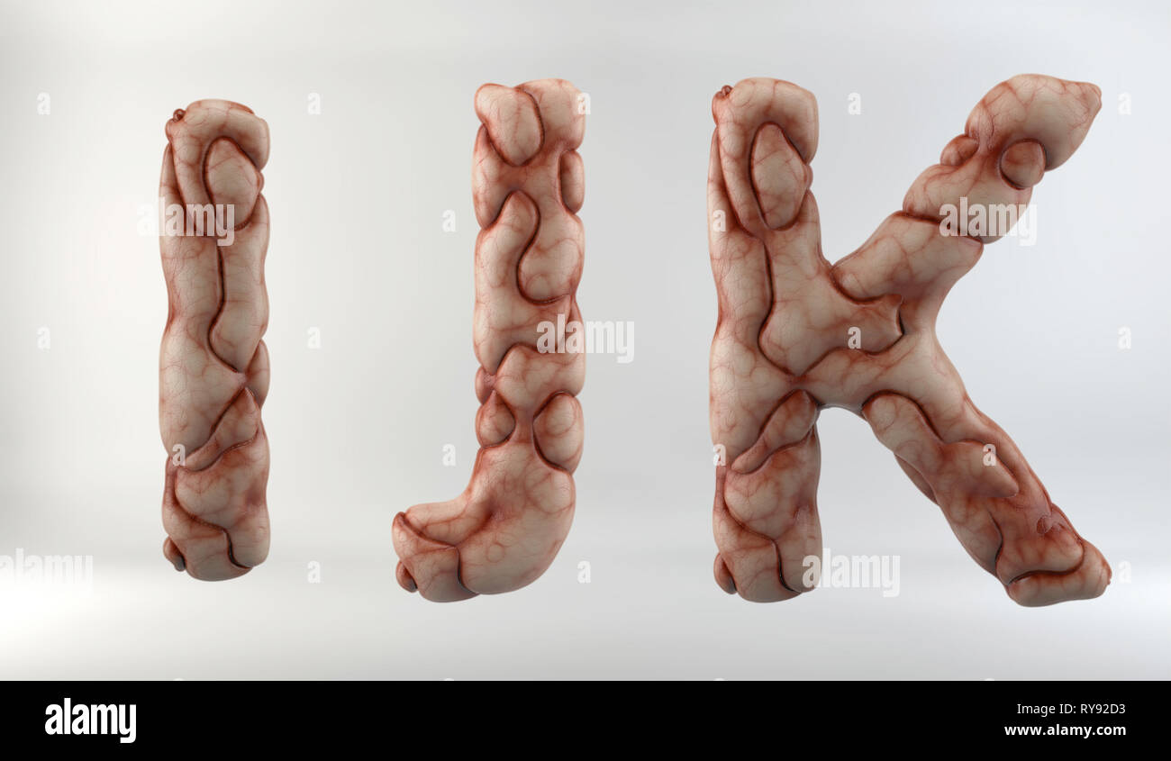 3D Illustration of Brain Alphabet (Letters and Numbers) isolated on ...