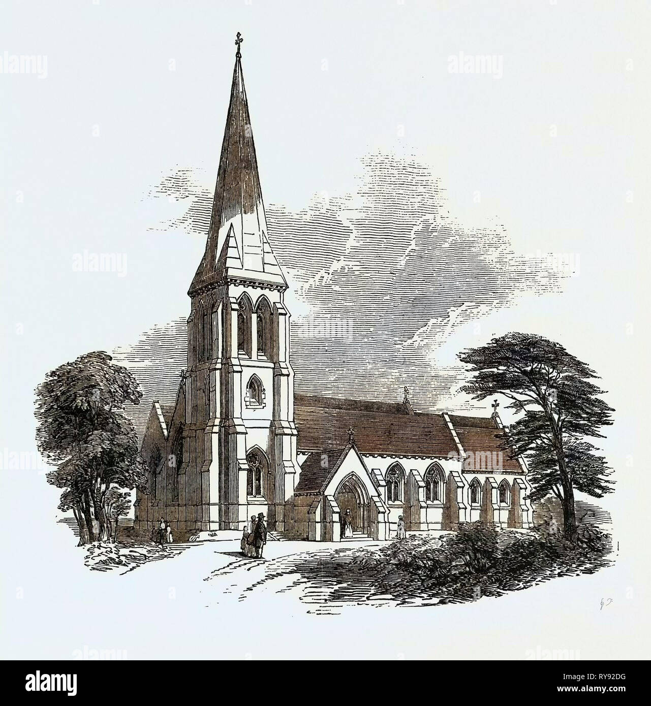 New Church of St. Mary, Abberley, Worcestershire, 1852 Stock Photo - Alamy
