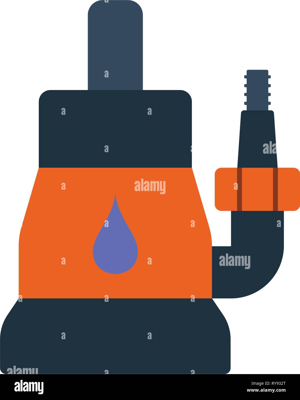 Submersible water pump icon. Flat color design. Vector illustration ...