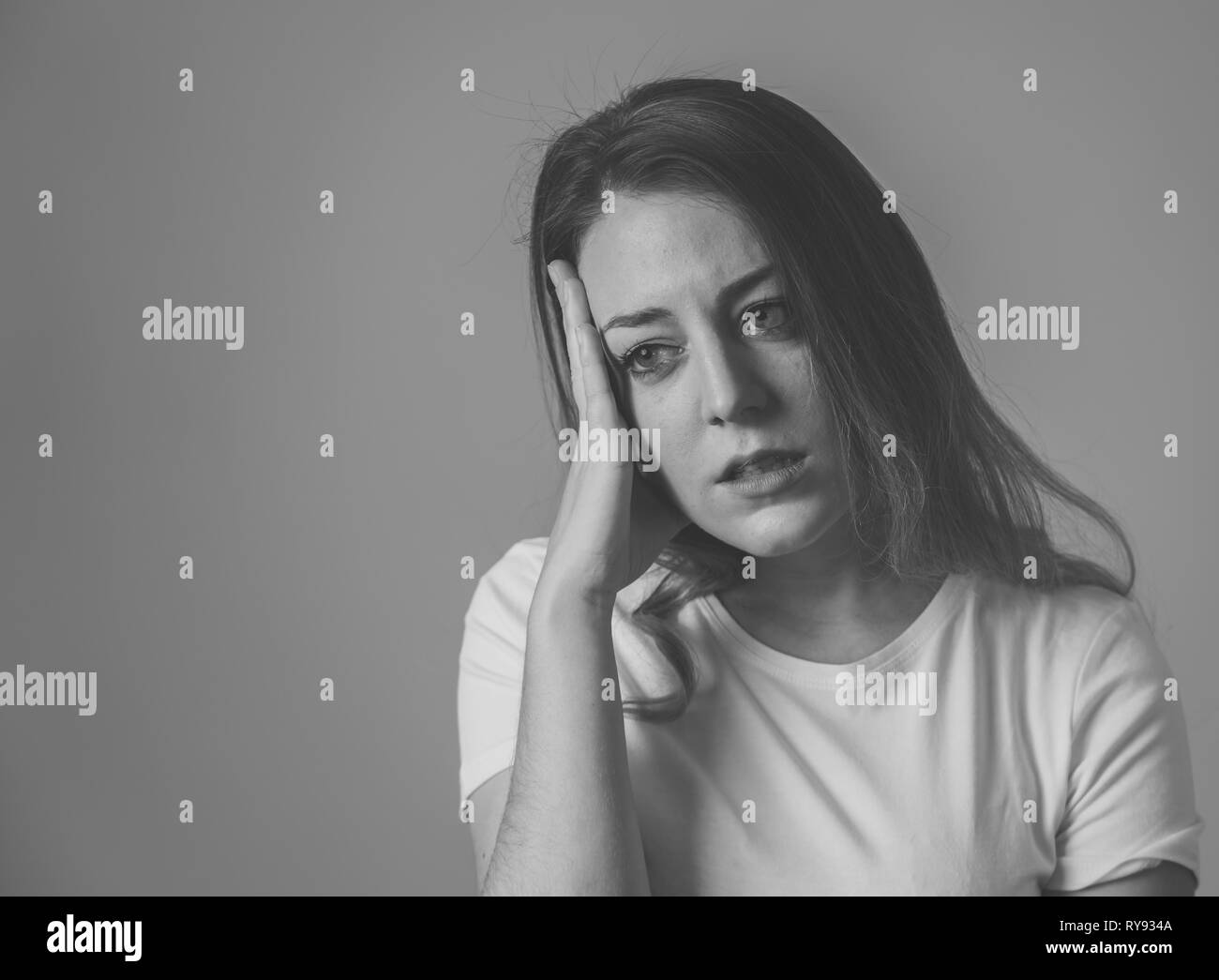 Woman crying Black and White Stock Photos & Images - Alamy