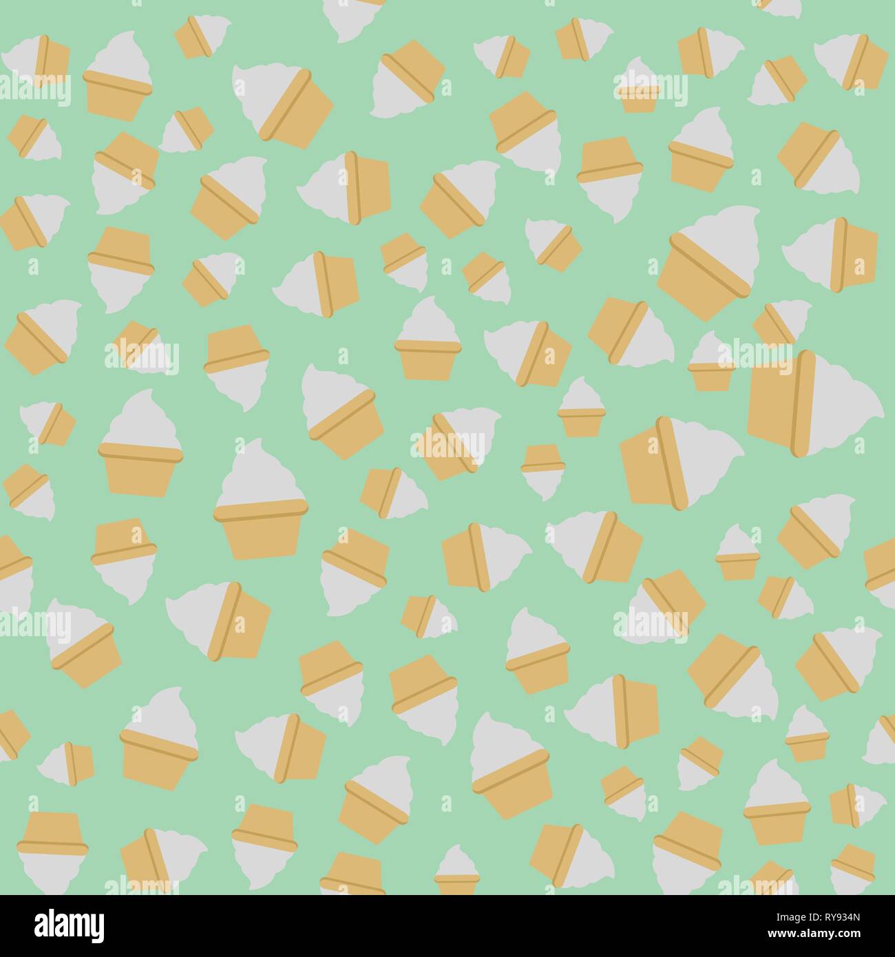 Mint cream cake seamless green pattern. Vector illustration Stock ...