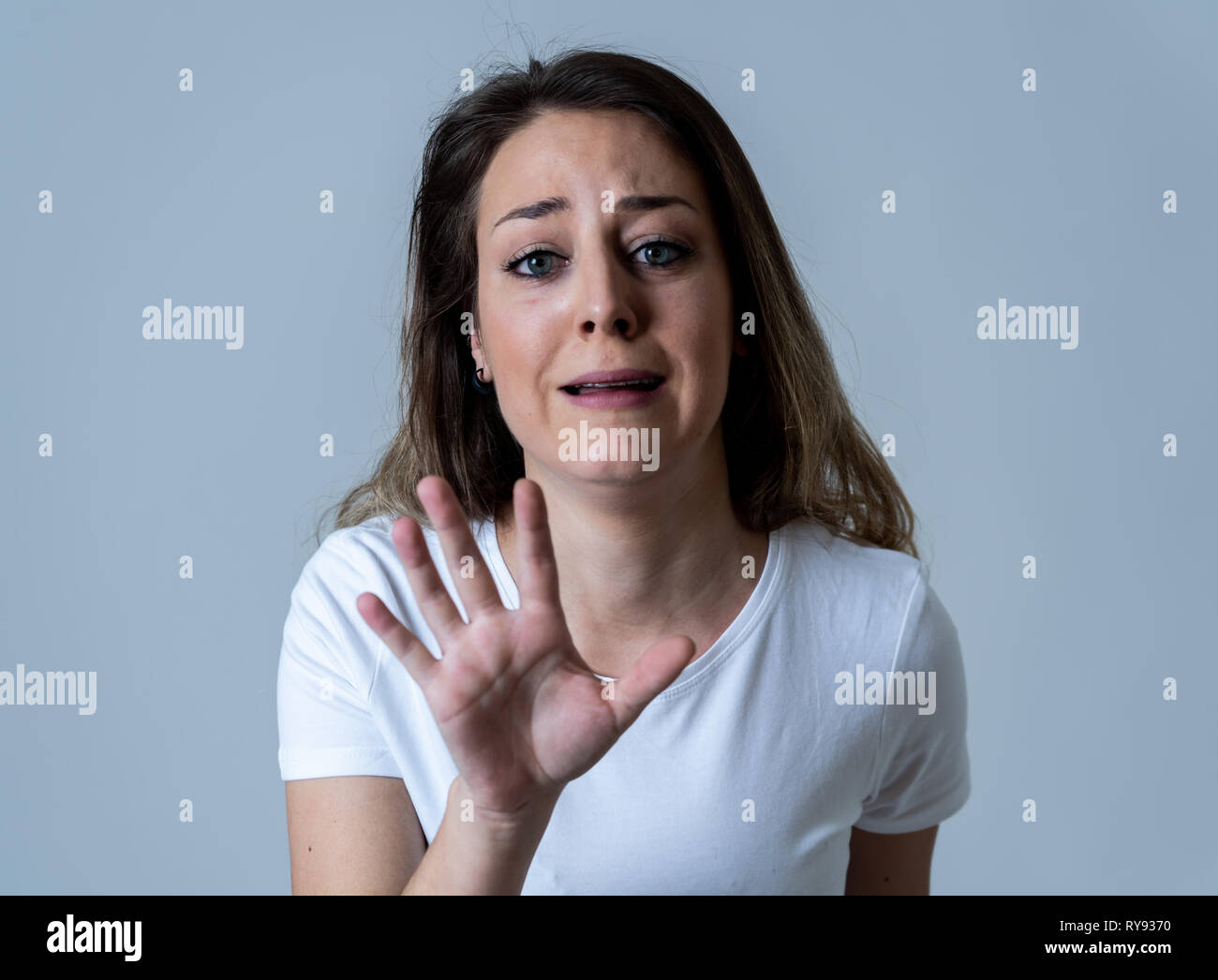 Astonished horror woman isolated hi-res stock photography and images - Alamy