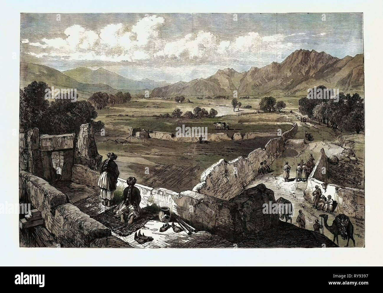 The Afghan War: View from the Cabul Gate Jellalabad Showing the Road by ...