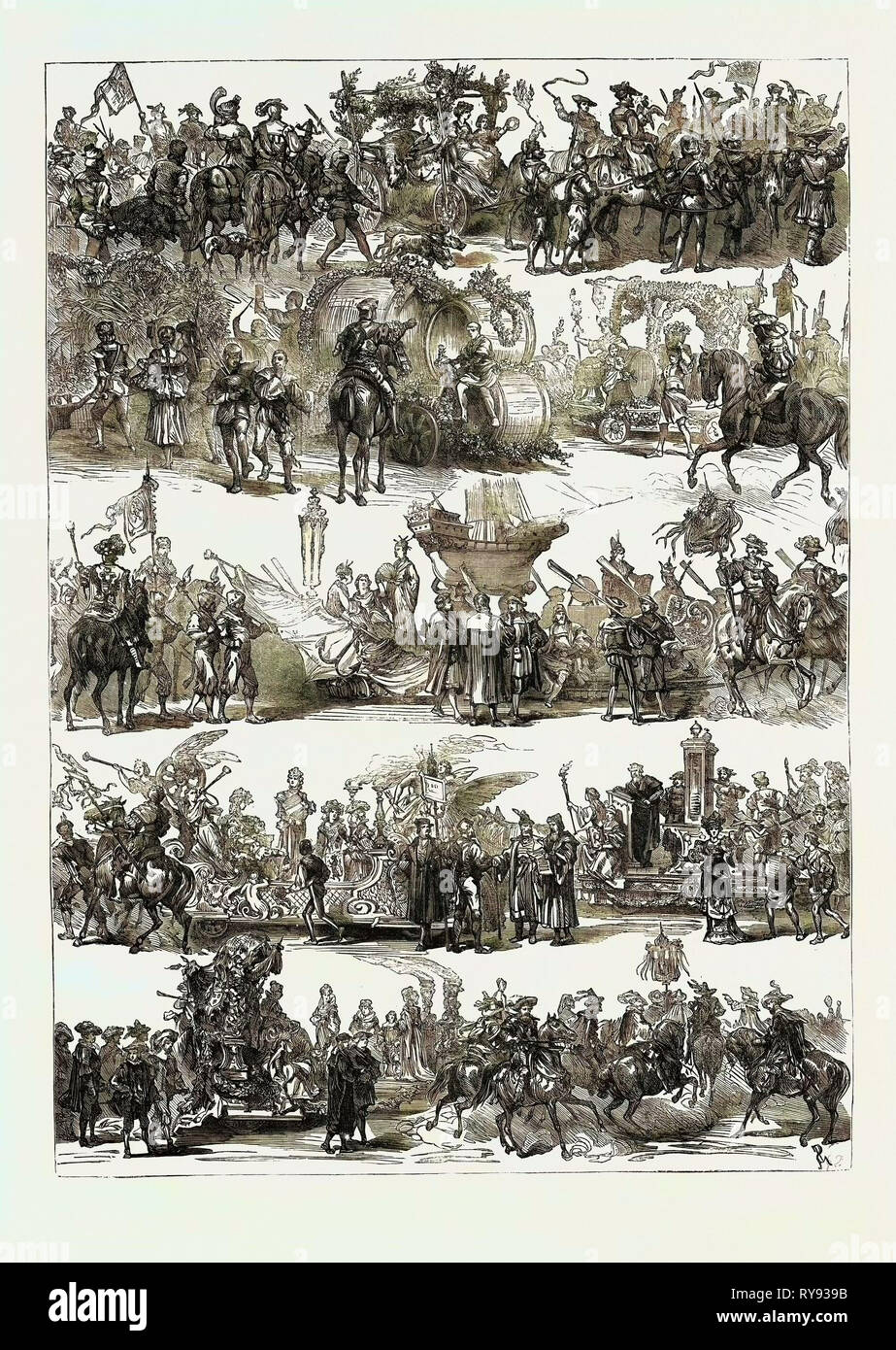 Procession at the Celebration Op the Silver Wedding of the Emperor and ...