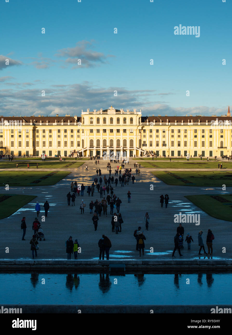 Vienna city skyline views from Schönbrunn Palace garden. Austria Stock ...