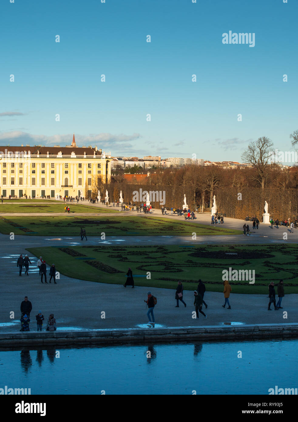 Vienna city skyline views from Schönbrunn Palace garden. Austria Stock ...