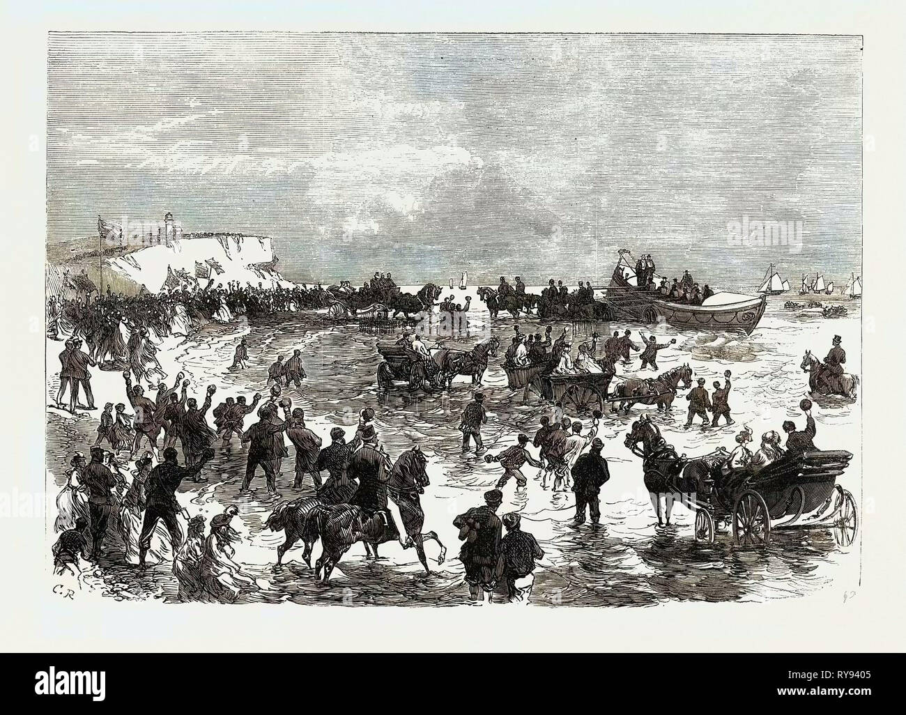 Launch of the Licensed Victualler Life-Boat at Hunstanton Norfolk UK ...