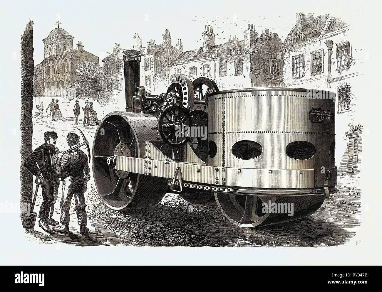 Steamroller for the Streets of Liverpool UK 1867 Stock Photo - Alamy