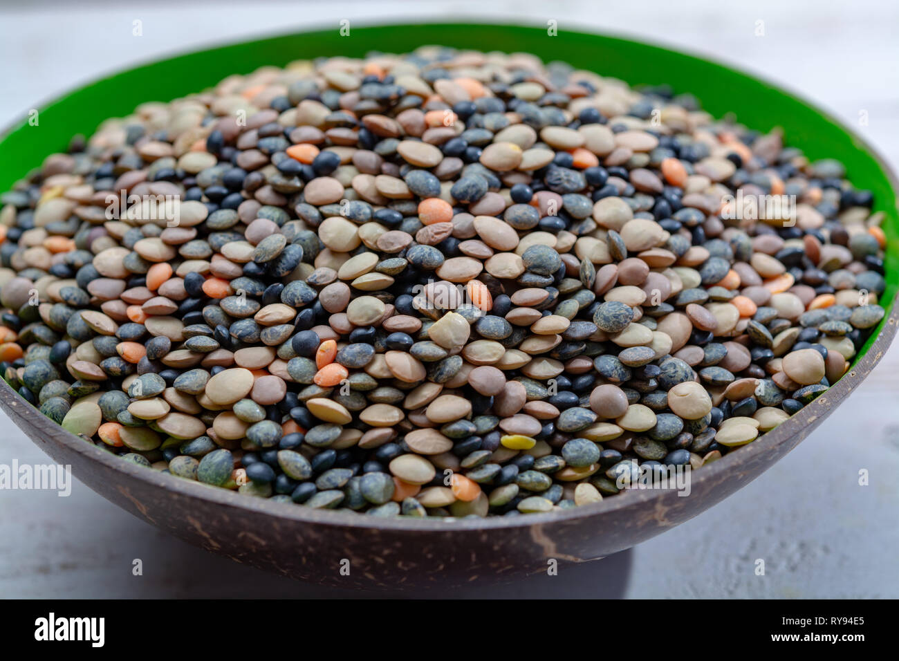 Colorful mix of lentils legumes ready for cooking, tasty vegetarian ...