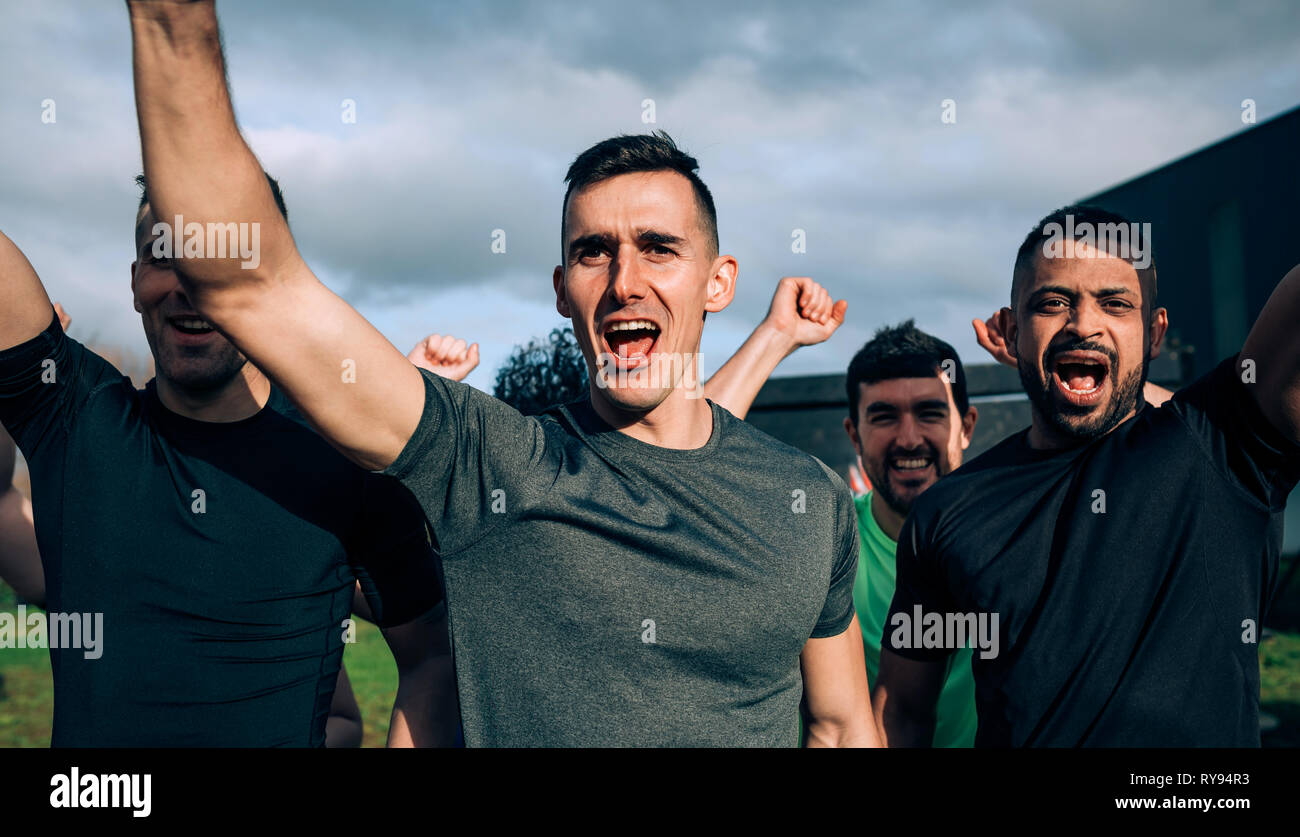 Participants ready to start obstacle course Stock Photo - Alamy