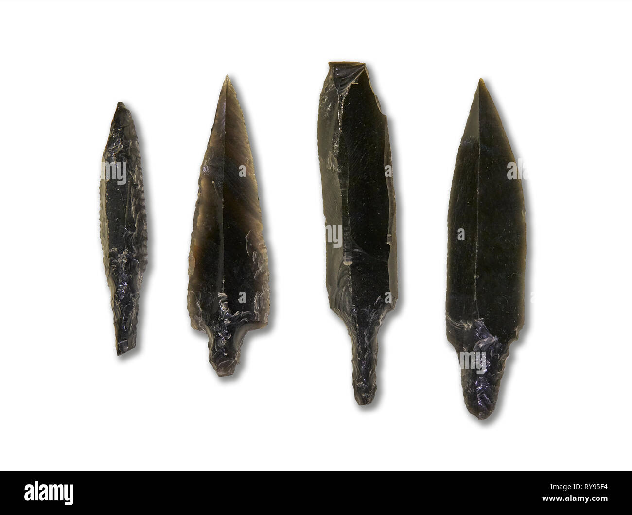 Black obsidian arrow heads. Catalhoyuk Collections. Museum of Anatolian ...