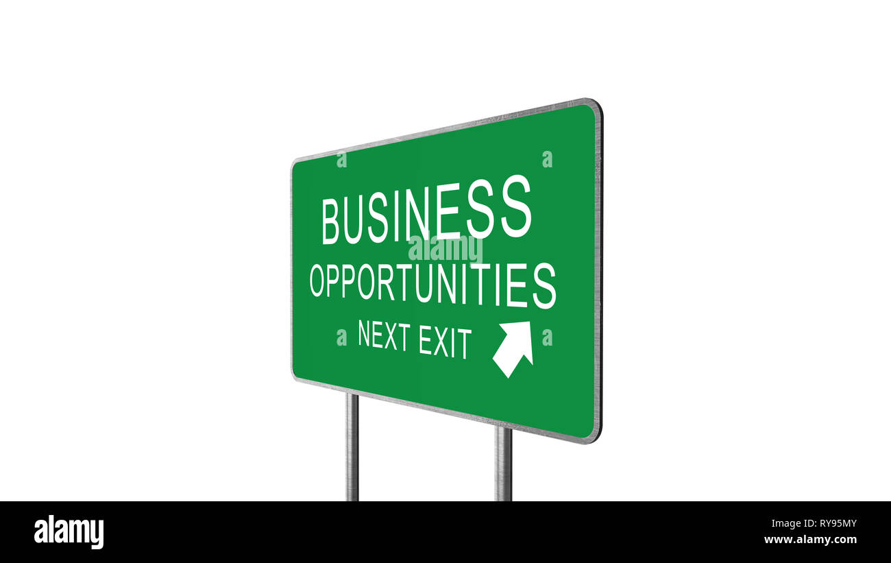 Business Opportunities Next Exit Green Road Sign With Direction Arrow ...