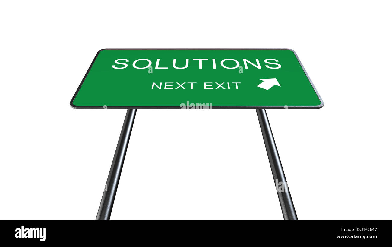 Solutions Next Exit Green Road Sign With Direction Arrow Isolated On ...
