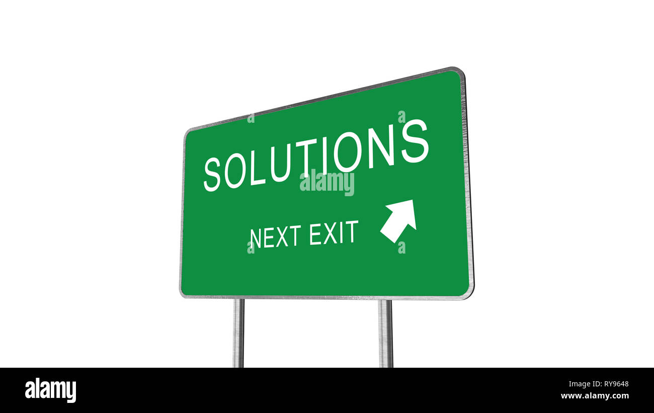 Solutions Next Exit Green Road Sign With Direction Arrow Isolated On ...