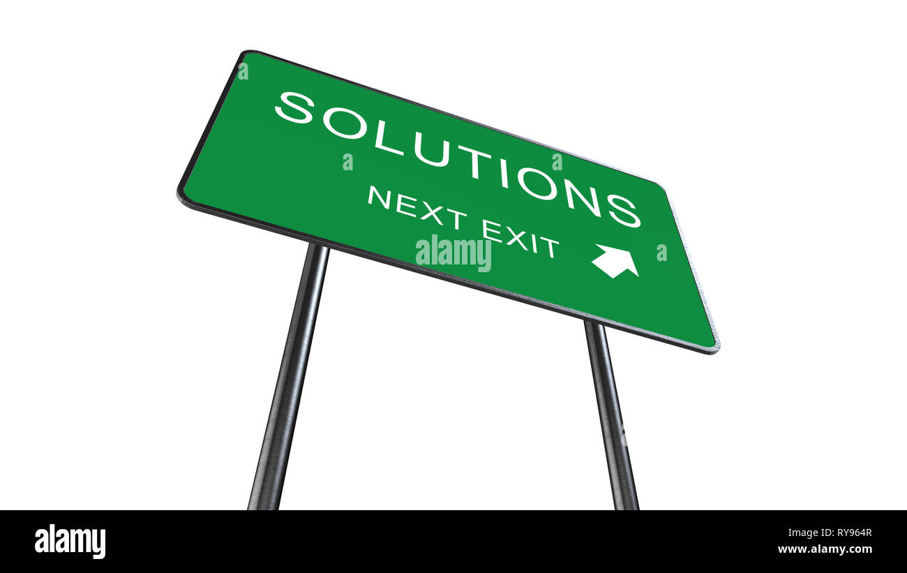 Solutions Next Exit Green Road Sign With Direction Arrow Isolated On ...