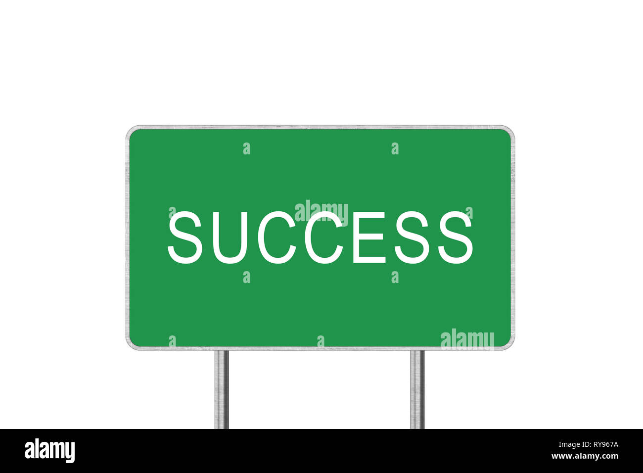 Success Green Road Sign Isolated On White Background. Business Concept ...