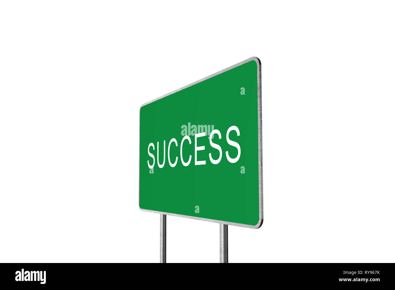 Success Green Road Sign Isolated On White Background. Business Concept ...