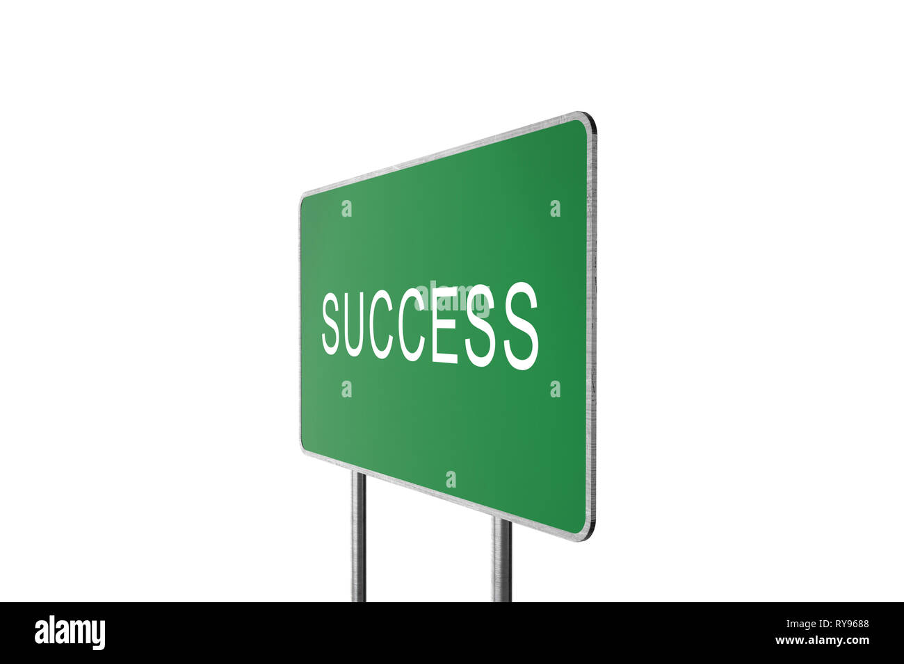 Success Green Road Sign Isolated On White Background. Business Concept ...