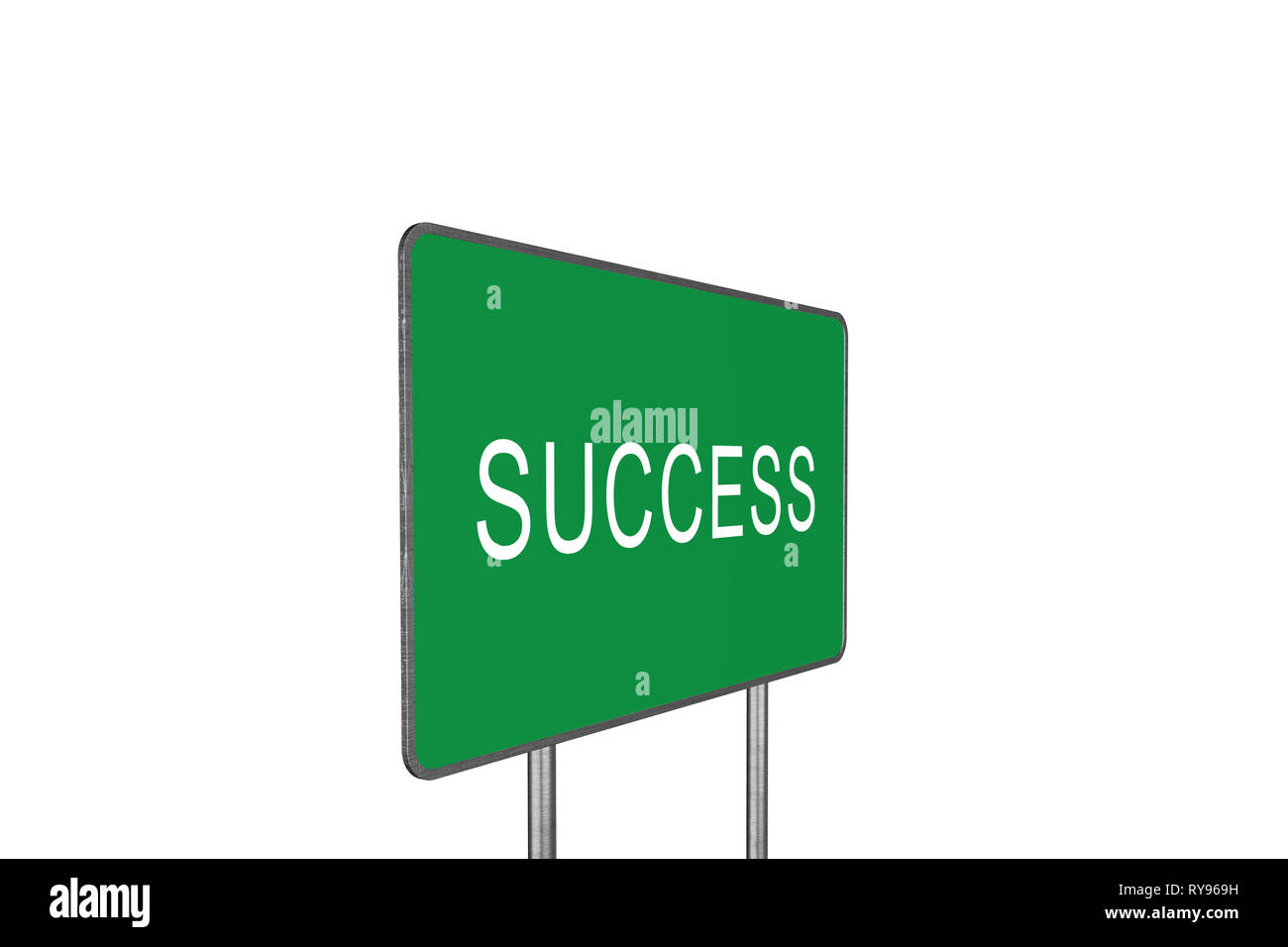 Success Green Road Sign Isolated On White Background. Business Concept ...