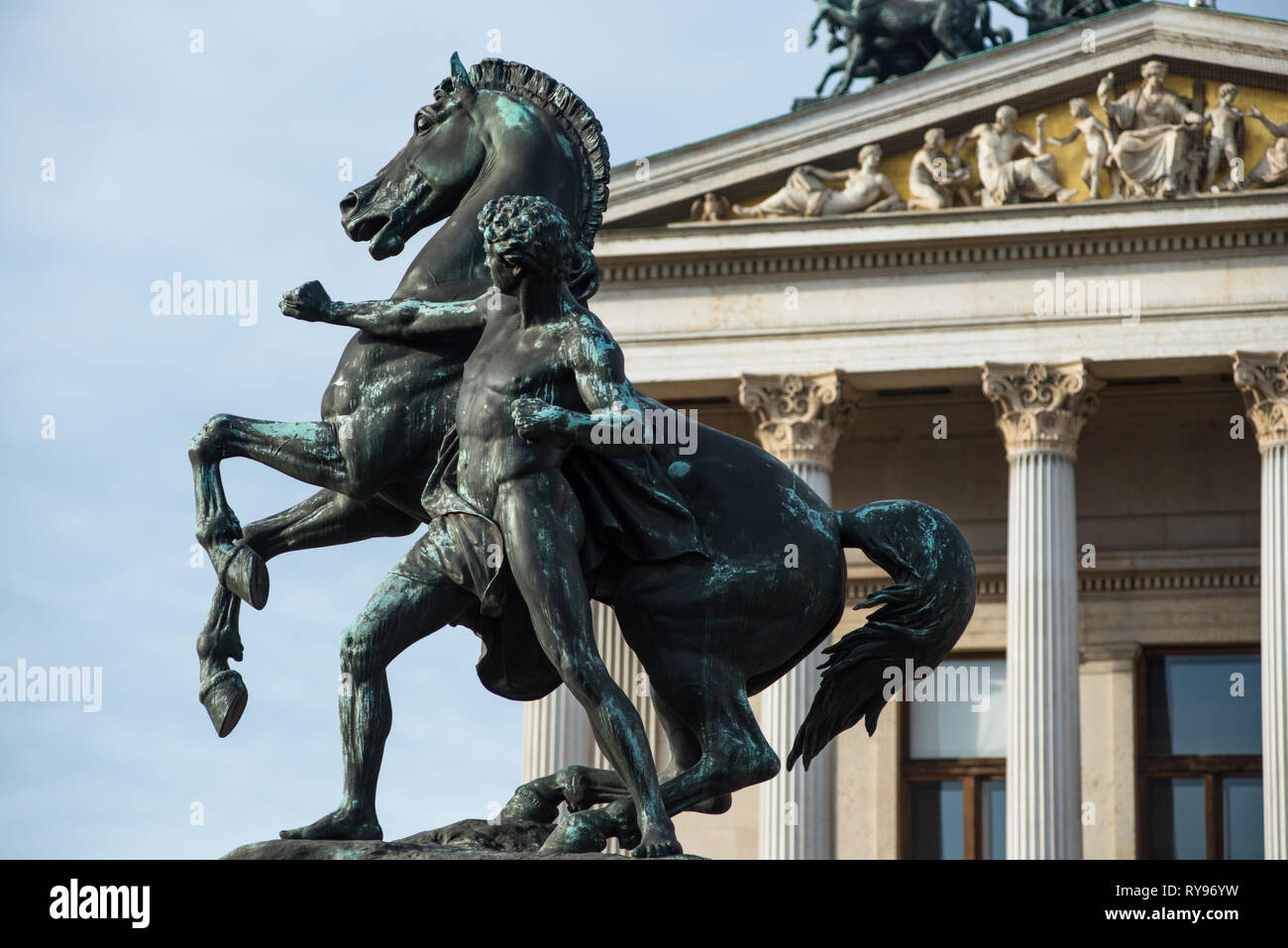 Classical sculptures at Vienna Parliament House building. Austria Stock ...