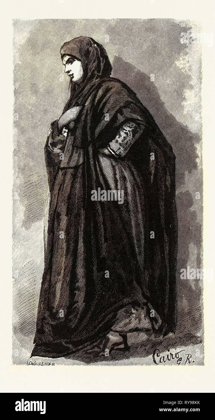 KOPTIC WOMAN GOING TO CHURCH. Egypt, engraving 1879 Stock Photo - Alamy