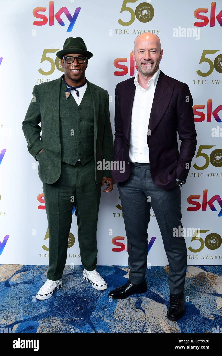 Ian Wright and Alan Shearer attending the TRIC Awards 2019 50th ...