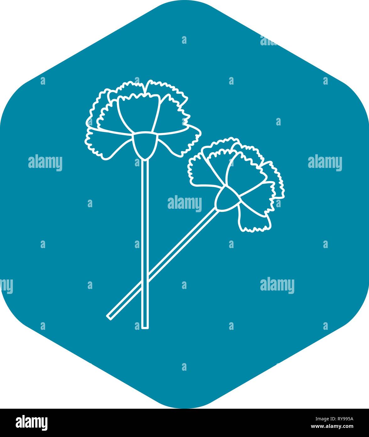 Carnation icon, outline style Stock Vector Image & Art - Alamy