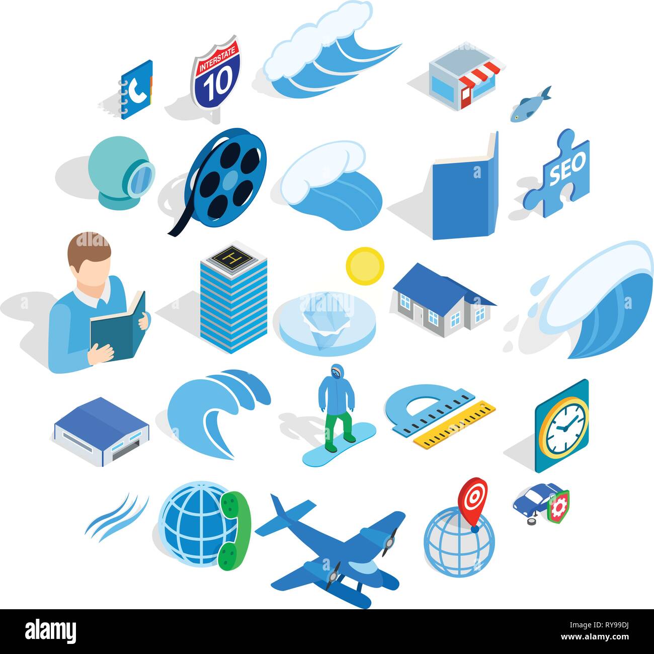 Adventure films icons set, isometric style Stock Vector Image & Art - Alamy