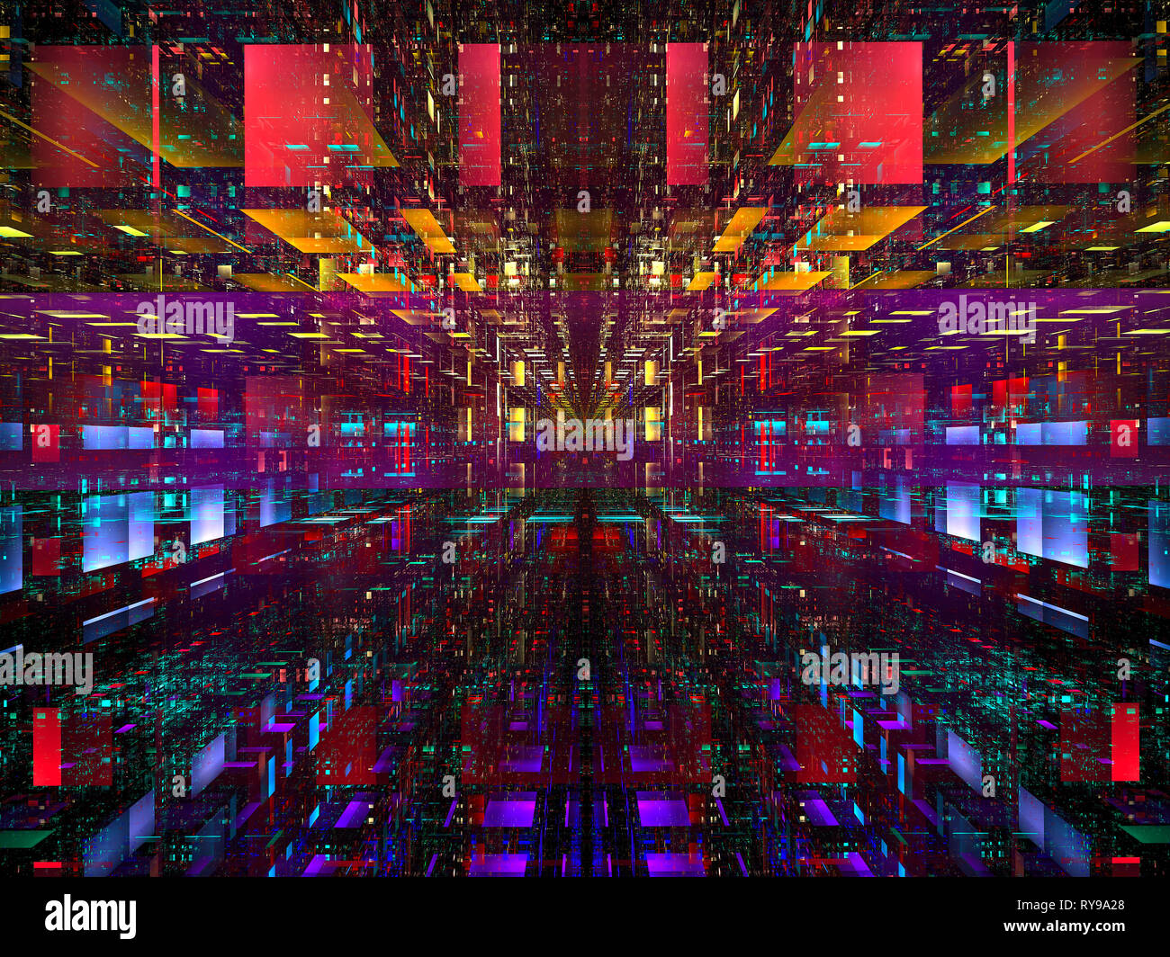 Bright tech background with blocks - abstract digitally generated image ...