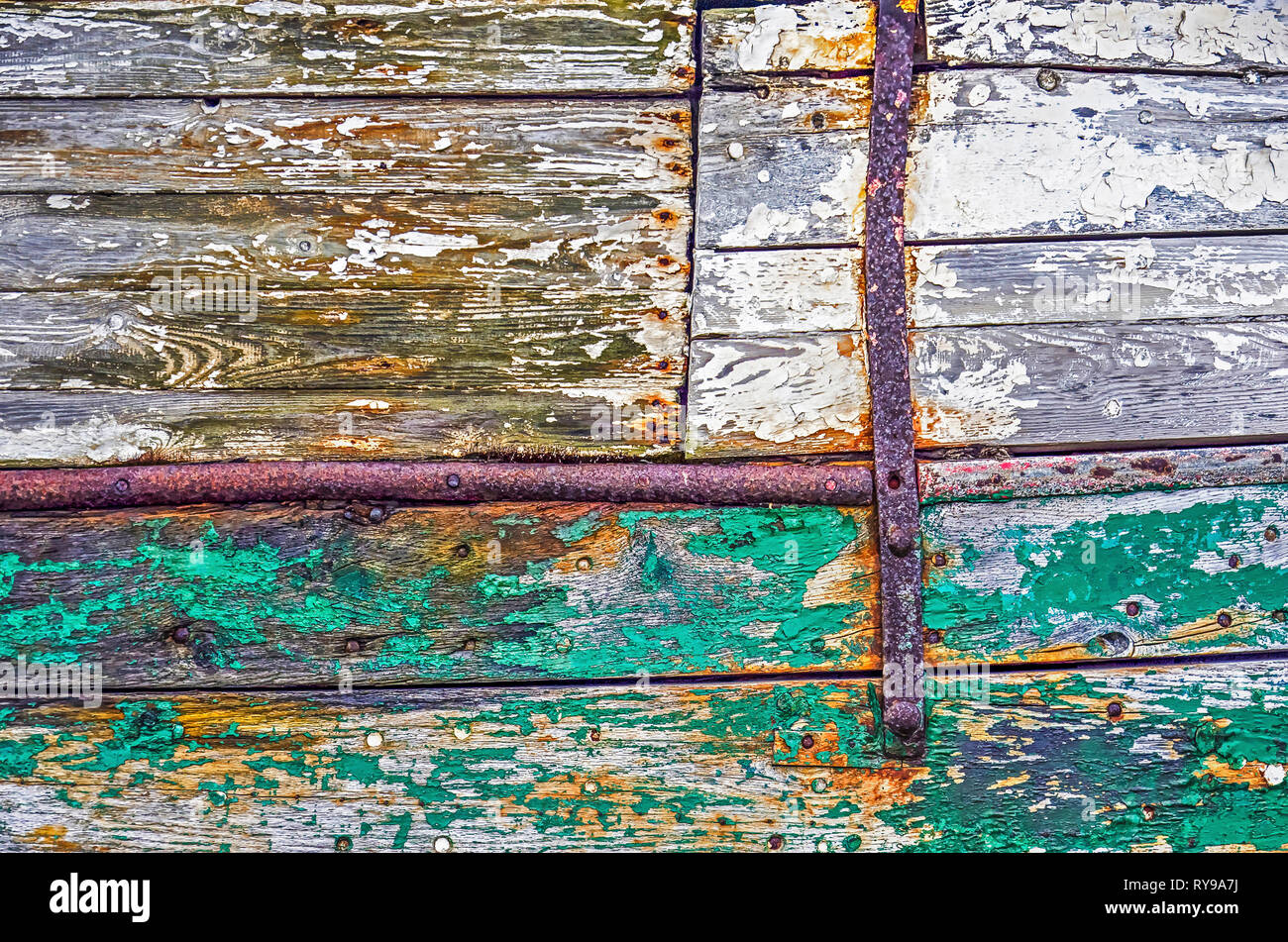 Old wooden boat rust peeling paint hi-res stock photography and images ...
