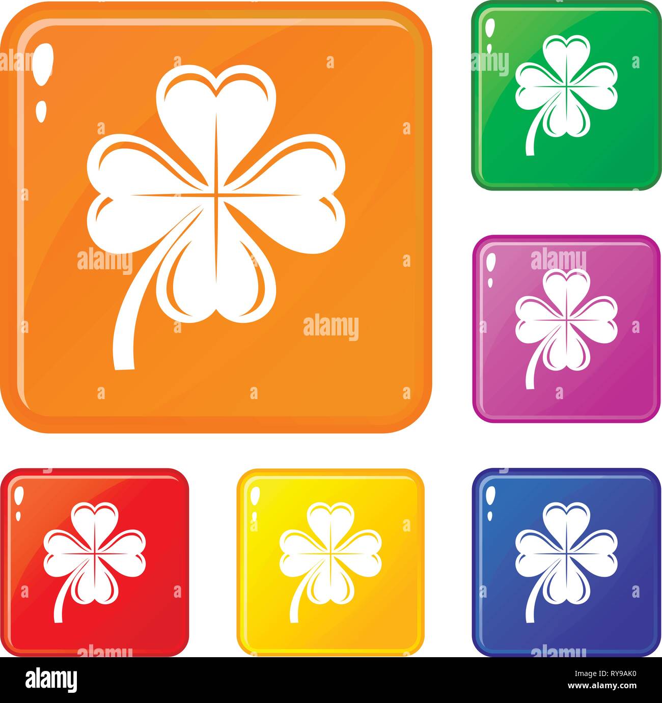 Four leaf clover icons set vector color Stock Vector Image & Art - Alamy