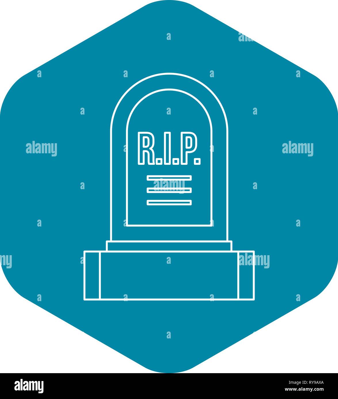 Headstone icon, outline style Stock Vector Image & Art - Alamy