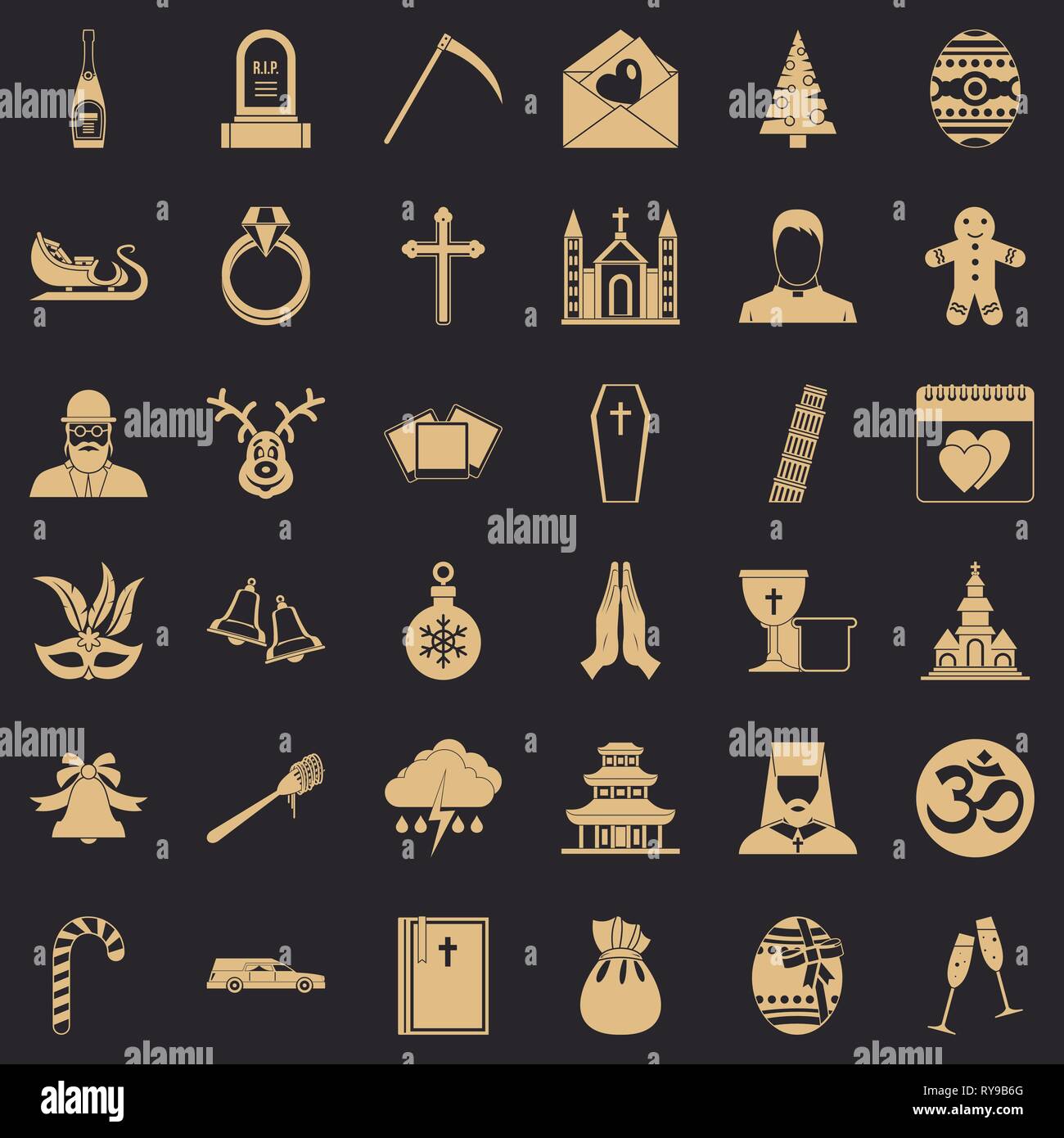 Religion icons set, simple style Stock Vector Image & Art - Alamy