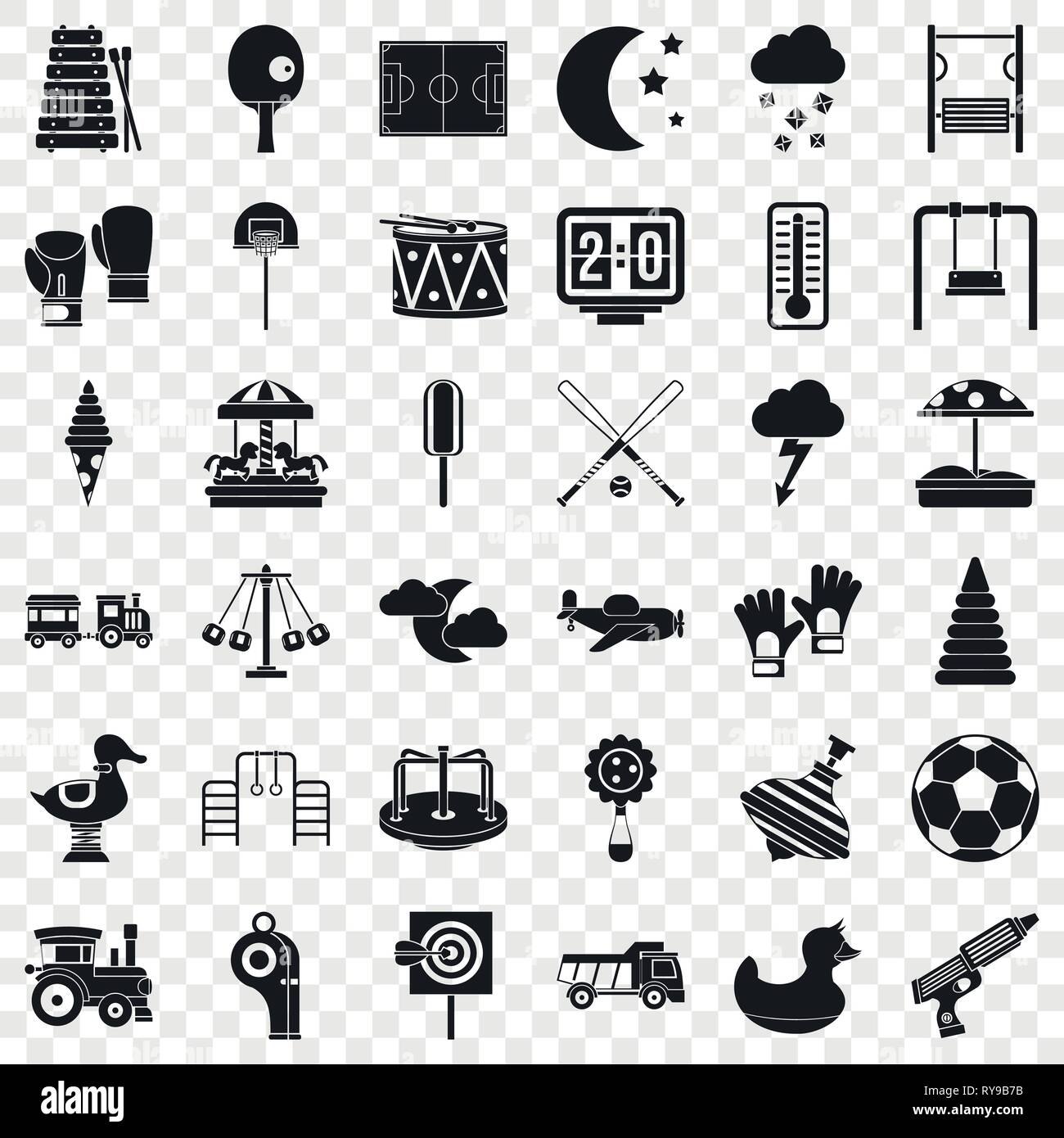 Big playground icons set, simple style Stock Vector Image & Art - Alamy