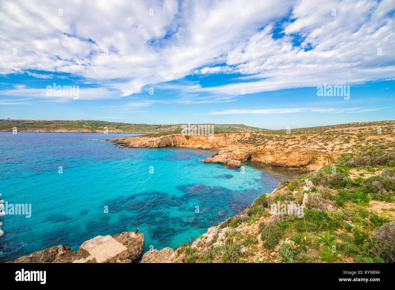 Beautiful landscape of Blue Lagoon of Malta Stock Photo - Alamy