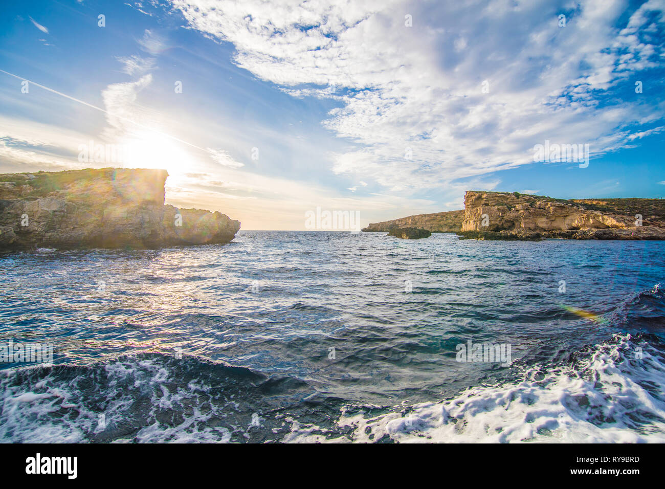 Beautiful landscape of Blue Lagoon of Malta Stock Photo - Alamy
