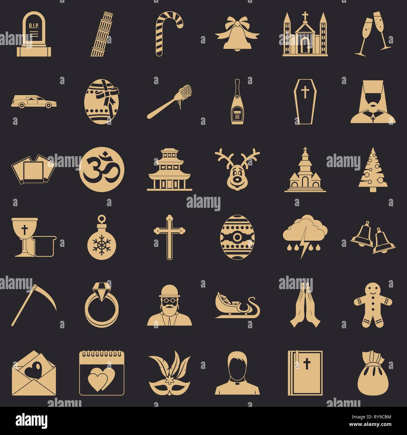 Christianity icons set, simple style Stock Vector Image & Art - Alamy