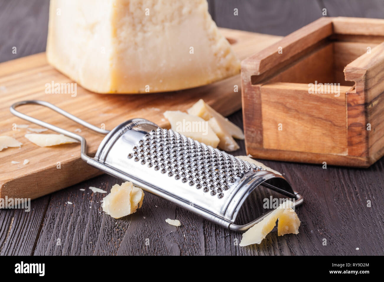 Traditional italian food - aged in caves Italian parmesan hard cheese ...