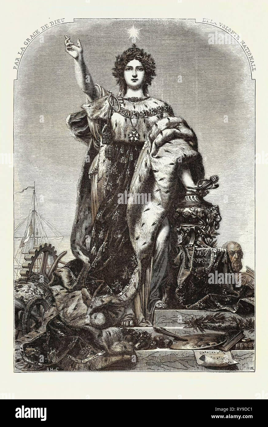 France, Allegorical Figure, 1855. Engraving Stock Photo - Alamy
