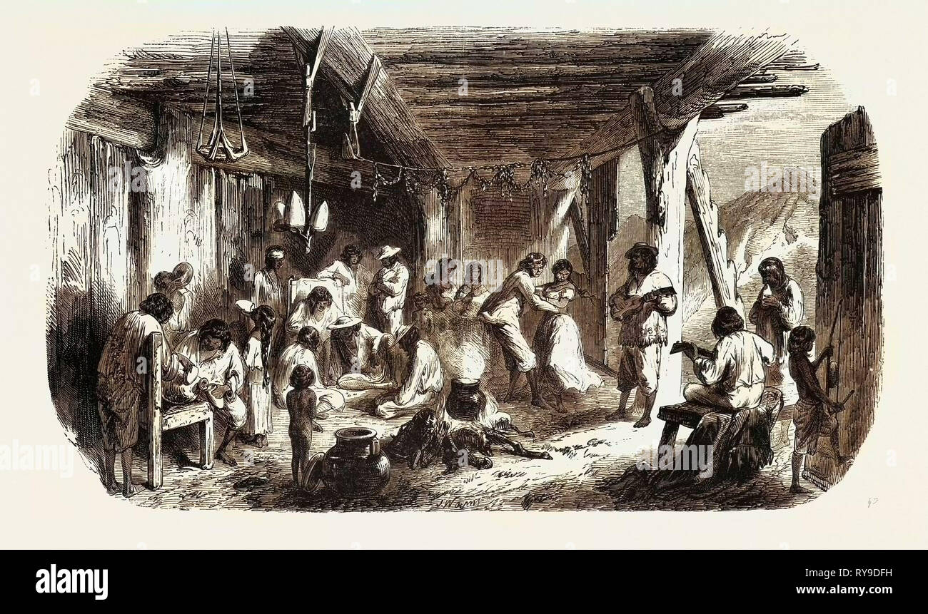A Festival, Honduras, 1855. Engraving Stock Photo - Alamy