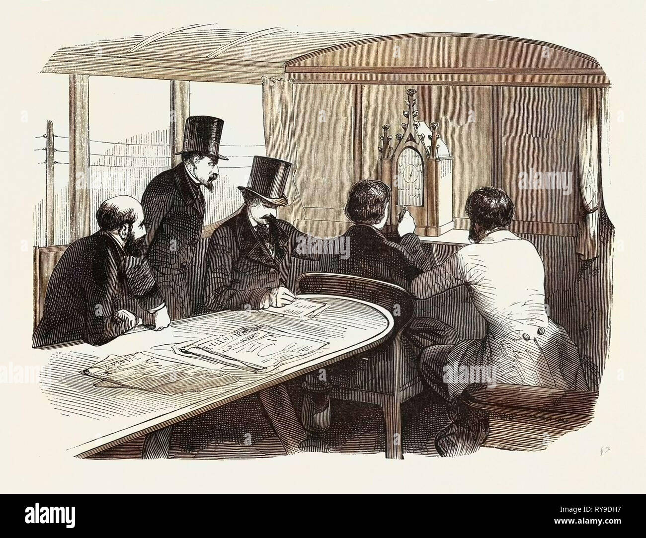 Telegraphy Locomotives. Inside the Car During Operation, 1855 ...