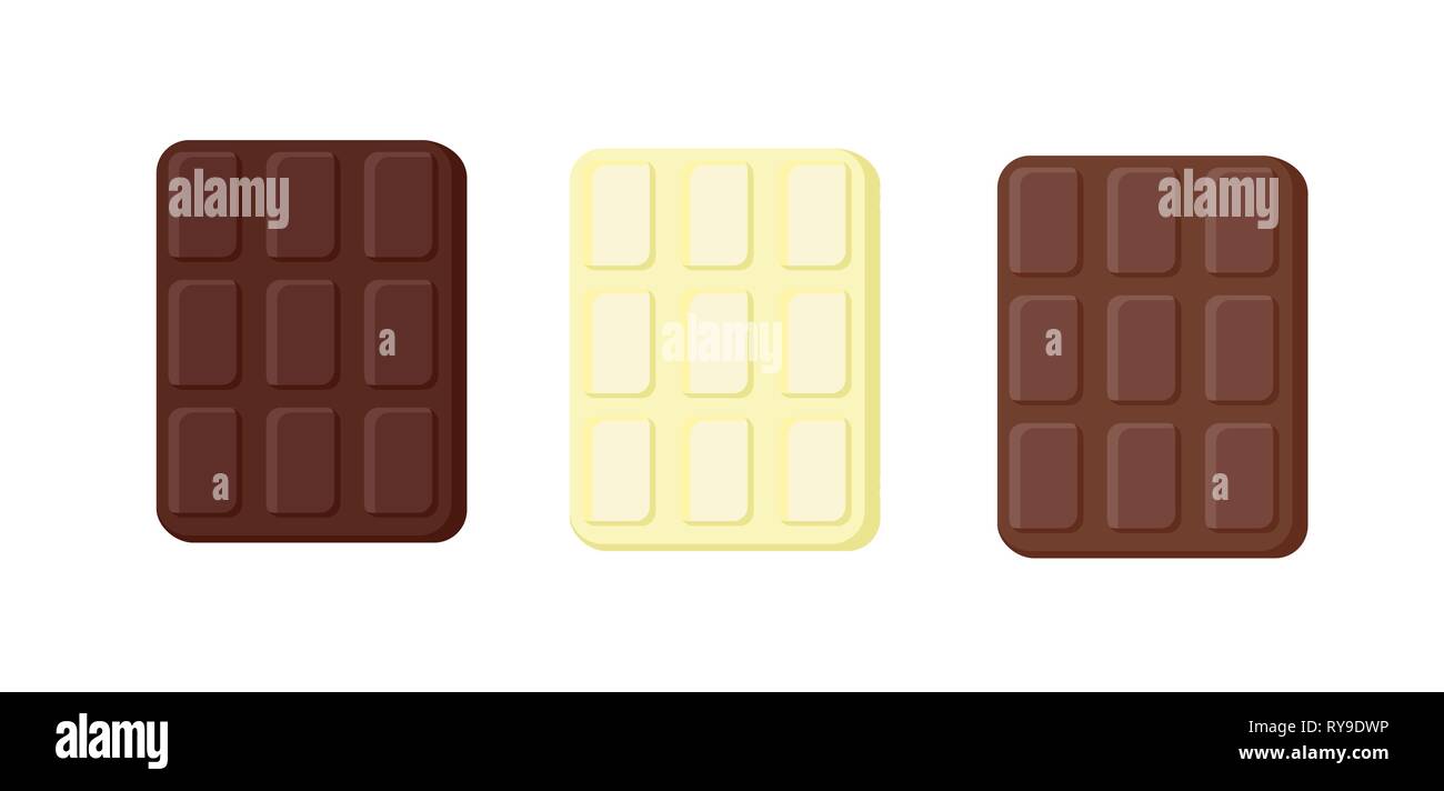 Vector three varieties of chocolate. Objects isolated on a layer ...