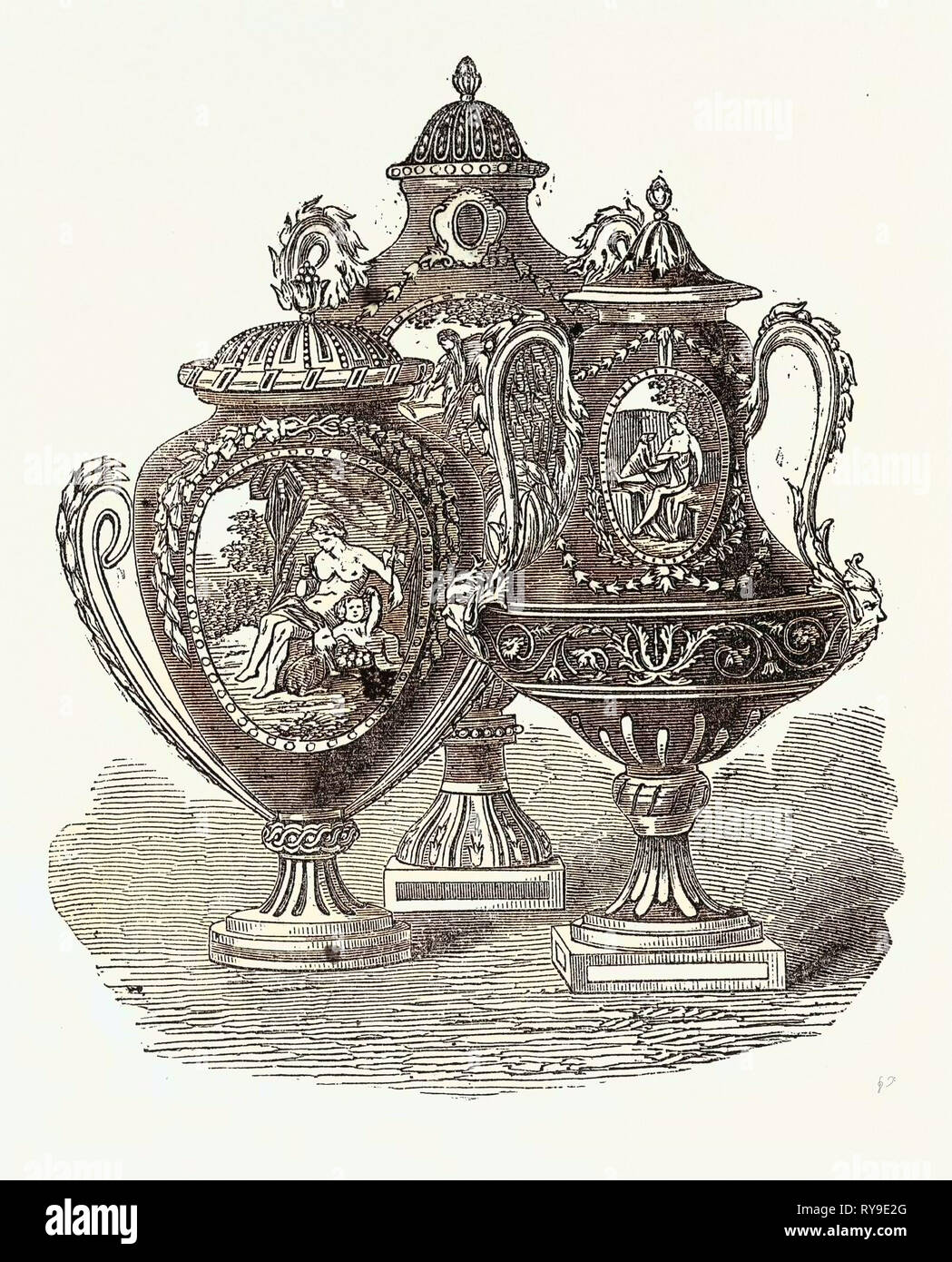 Beautiful Group of Sevres Vases. Sevres is a Commune in the ...